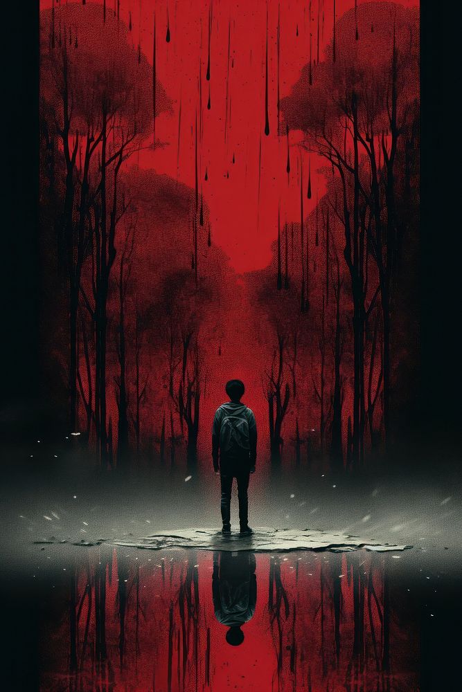 Silkscreen sad boy silhouette adult | Premium Photo Illustration - rawpixel