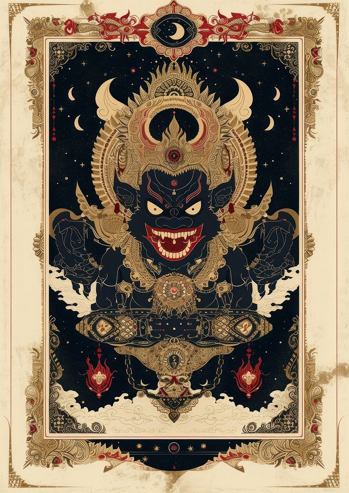 Thai traditional style tarot Rahu | Free Photo Illustration - rawpixel