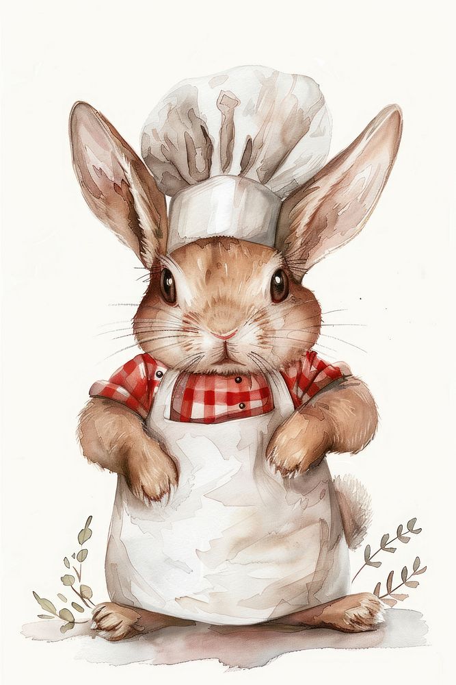 Rabbit Chef costume rabbit illustrated | Free Photo Illustration - rawpixel