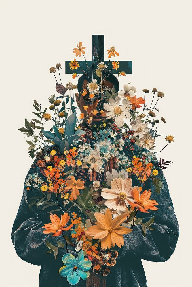 Flower Collage pastor pattern flower | Free Photo Illustration - rawpixel