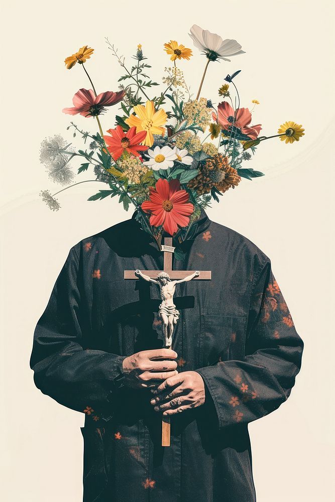 Flower Collage pastor flower cross | Free Photo Illustration - rawpixel