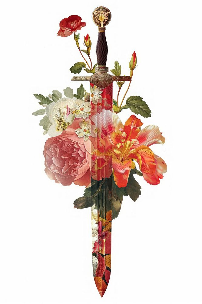 Flower Collage Sword pattern flower | Premium Photo Illustration - rawpixel