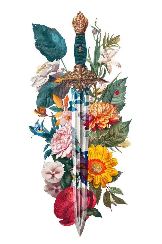 Flower Collage Sword pattern flower | Premium Photo Illustration - rawpixel