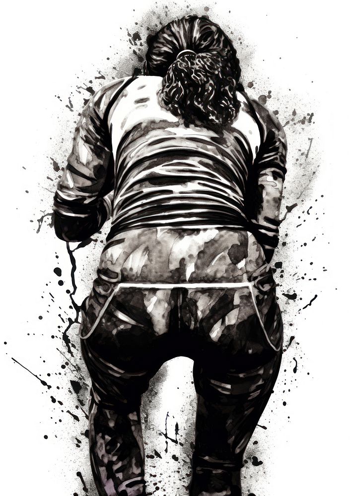 Athlete woman painting back art. | Free Photo Illustration - rawpixel