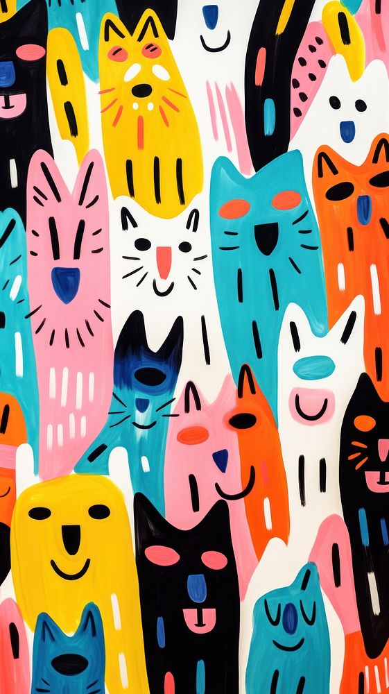 Wallpaper colorful dogs abstract illustrated | Free Photo Illustration ...
