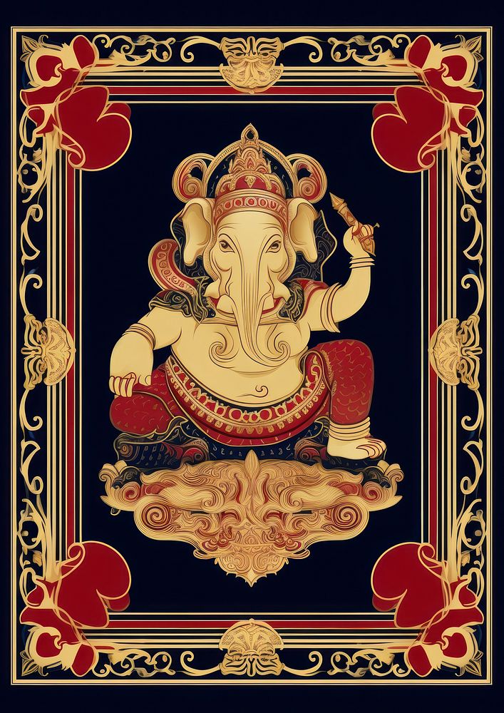 An Ganesha pattern gold art. | Free Photo Illustration - rawpixel