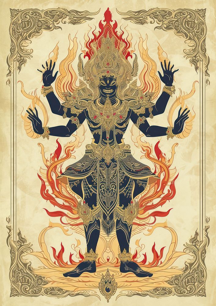 Thai traditional style tarot Rahu | Free Photo Illustration - rawpixel