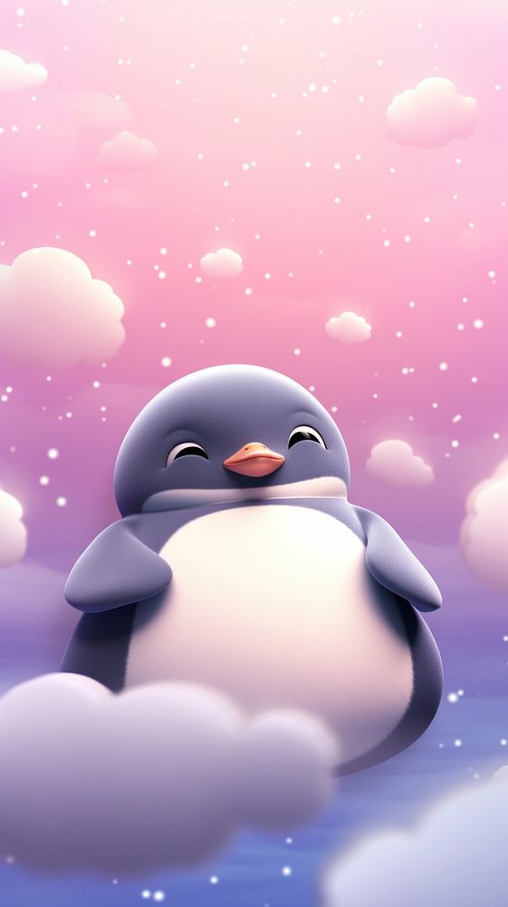 Penguin dreamy wallpaper cartoon animal | Free Photo Illustration ...