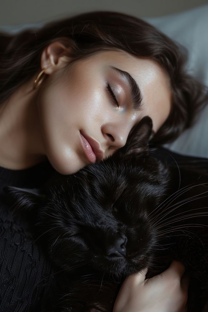 Sleeping panther pet person asleep. | Free Photo - rawpixel