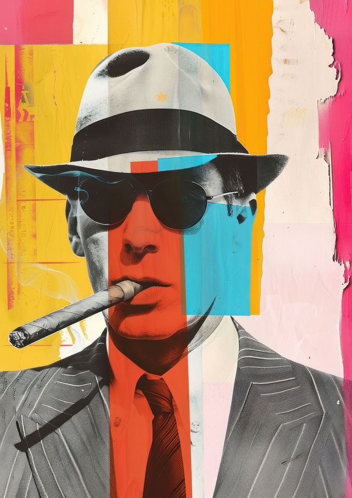 Retro collage man art smoking | Free Photo Illustration - rawpixel