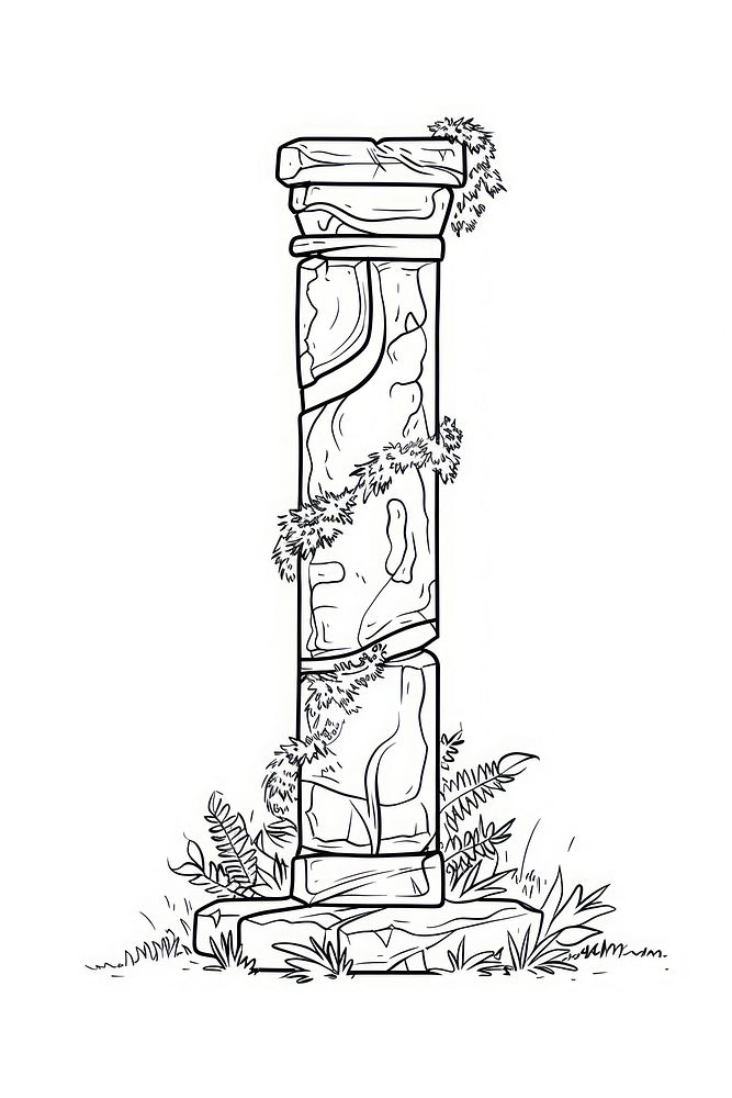 Pillar doodle architecture drawing sketch | Free Photo Illustration ...