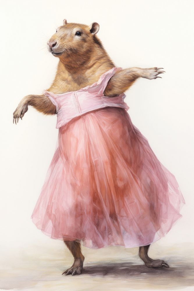 Capybara character Ballet clothing painting | Premium Photo ...