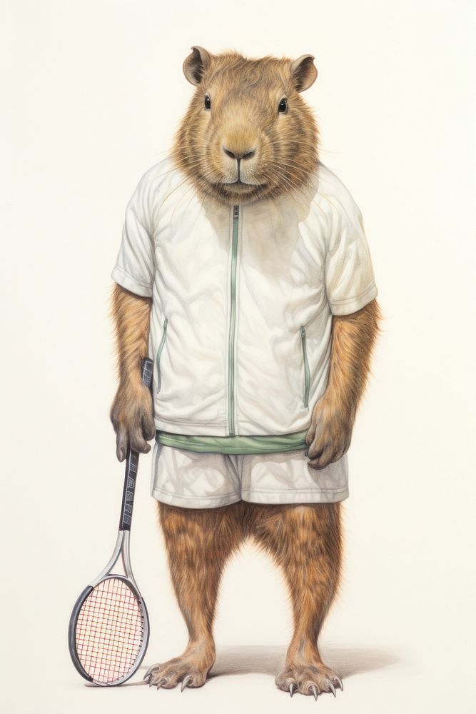 Capybara character Tennis tennis clothing | Free Photo Illustration ...