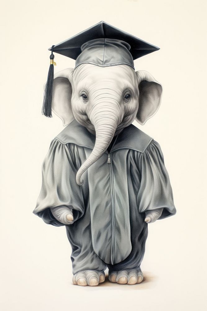 Elephant character Graduation graduation photography | Premium Photo ...