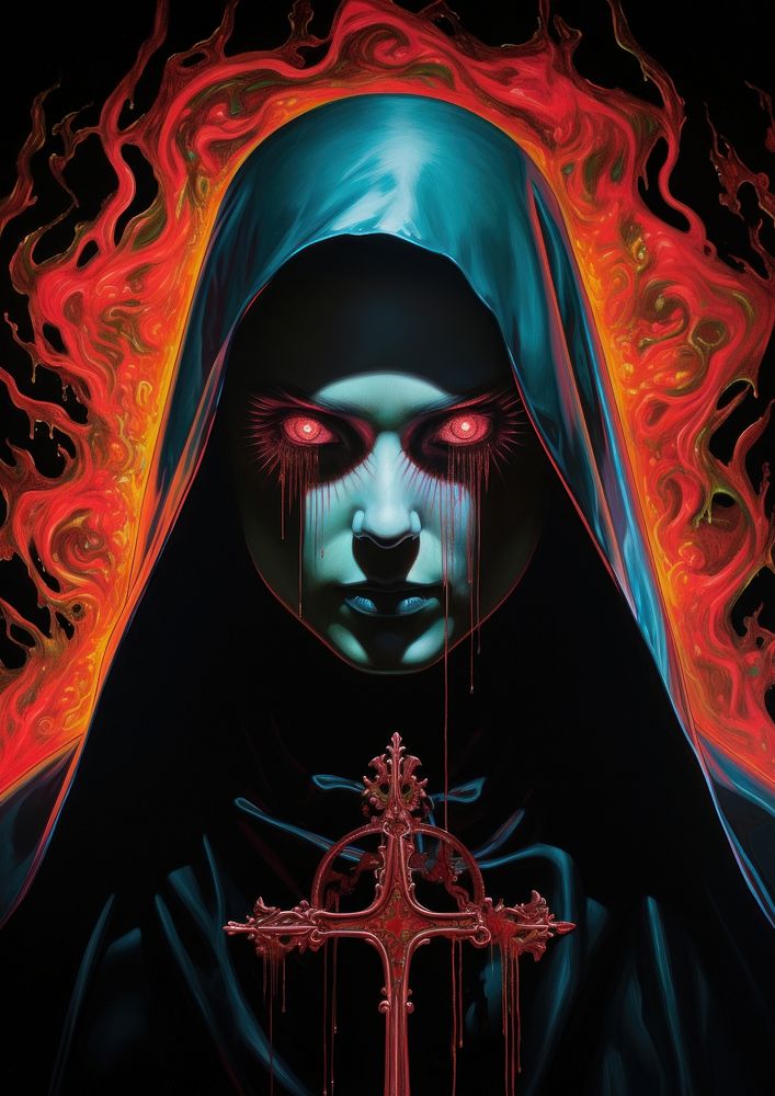 demon nun art fashion wedding. | Free Photo Illustration - rawpixel