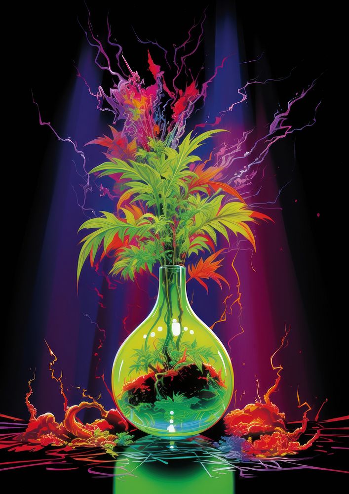 weed bong flower light art | Free Photo Illustration - rawpixel