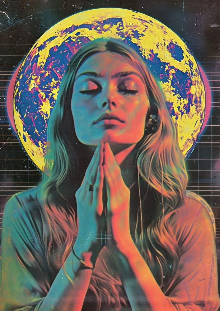 witch pray moon art photography | Free Photo Illustration - rawpixel