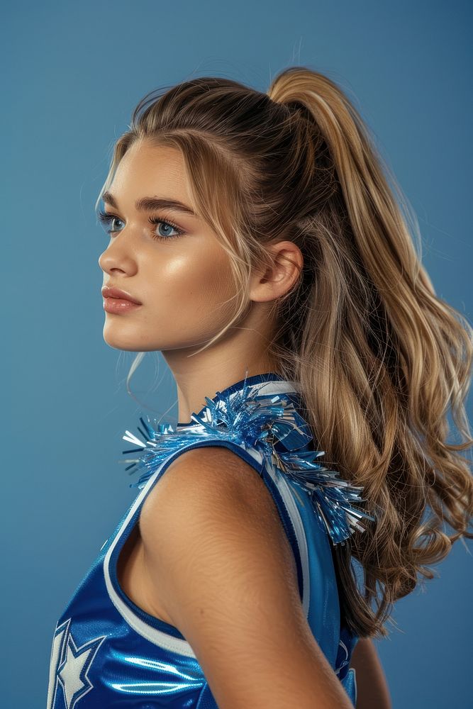 American cheerleader side portrait ponytail | Free Photo - rawpixel