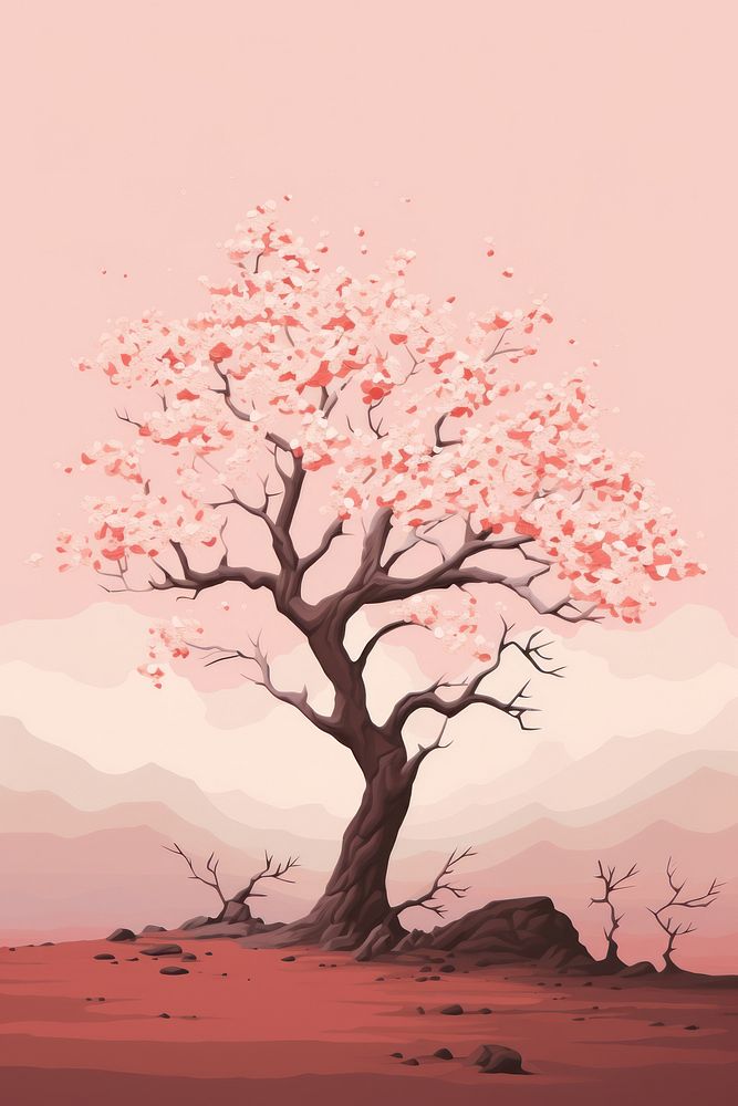 Sakura tree painting art outdoors. | Free Photo Illustration - rawpixel