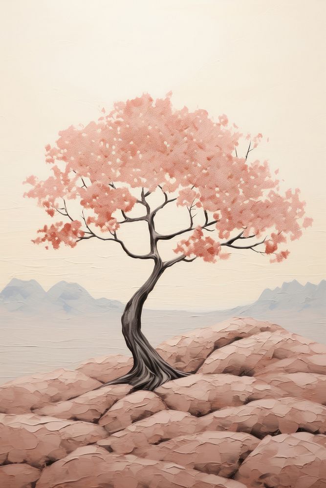 Sakura tree painting art landscape. | Free Photo Illustration - rawpixel