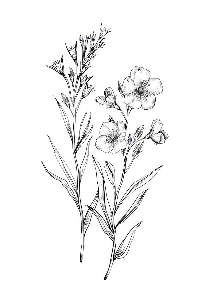 Vector illustration Hand drawn wildflower | Free Photo Illustration ...