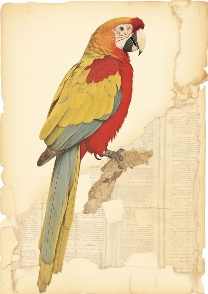 Parrot ripped paper animal bird | Free Photo Illustration - rawpixel