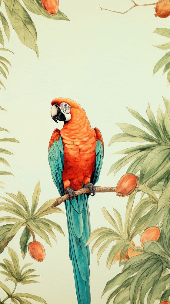 Wallpaper parrot birds animal red | Premium Photo Illustration - rawpixel