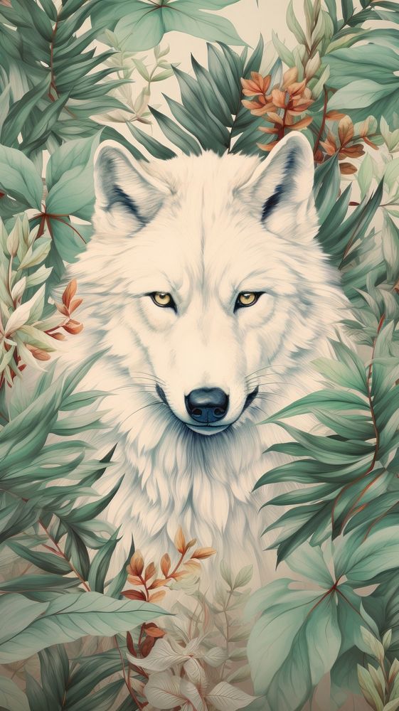 Wallpaper white wolf backgrounds wildlife | Premium Photo Illustration ...