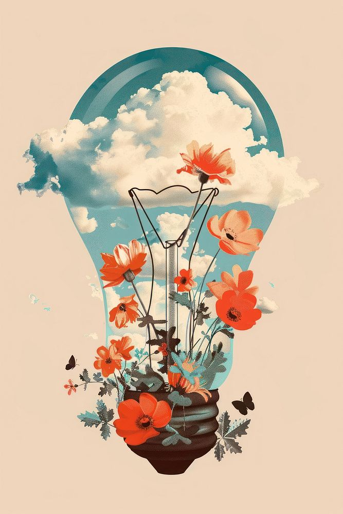 Drawing light bulb flower art | Premium Photo Illustration - rawpixel