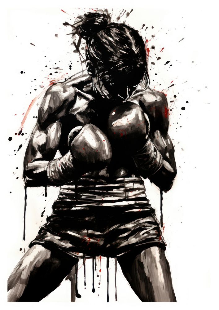 Boxing painting man art. | Free Photo Illustration - rawpixel