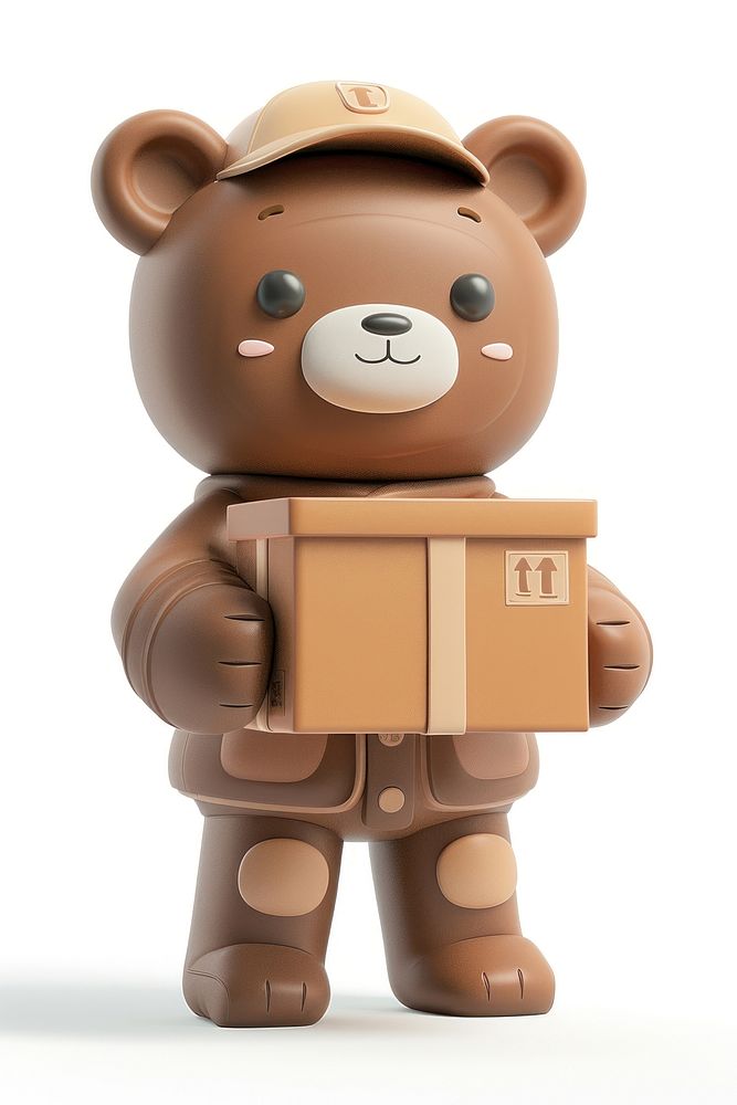 Bear delivery costume cardboard cute | Free Photo Illustration - rawpixel