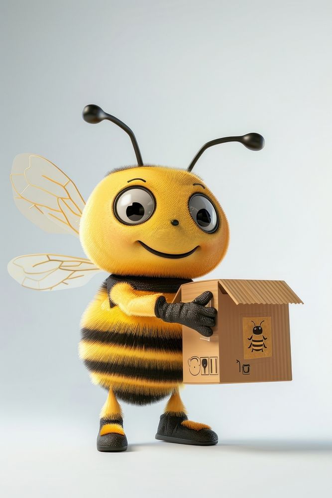 Bee delivery costume box cardboard | Premium Photo Illustration - rawpixel