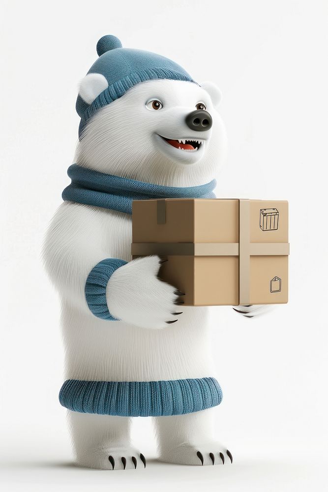 Polar bear delivery costume mammal | Free Photo Illustration - rawpixel