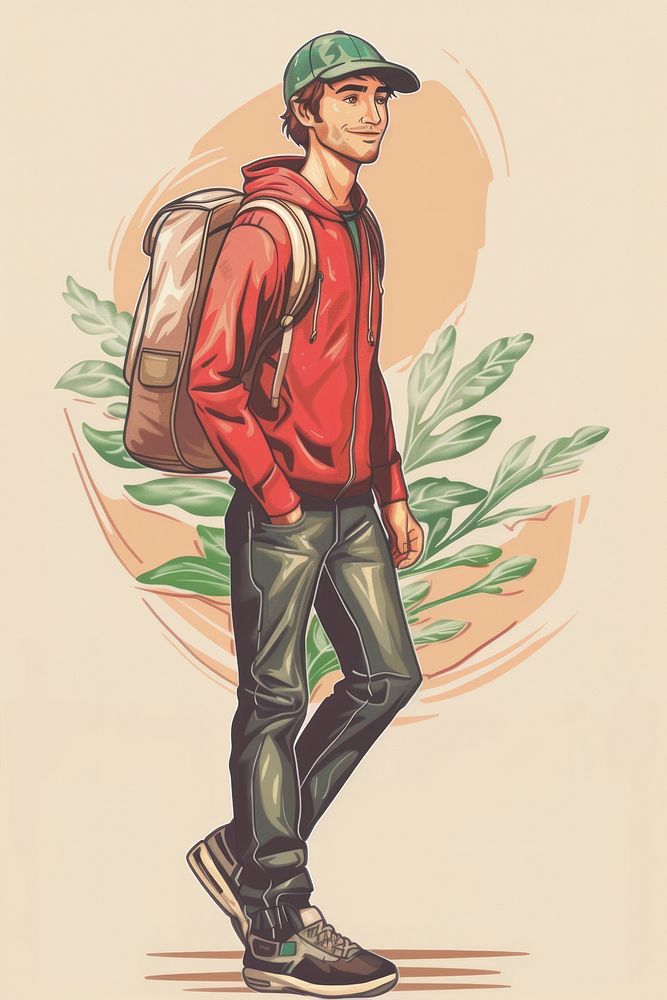 Delivery man drawing walking sketch. | Free Photo Illustration - rawpixel