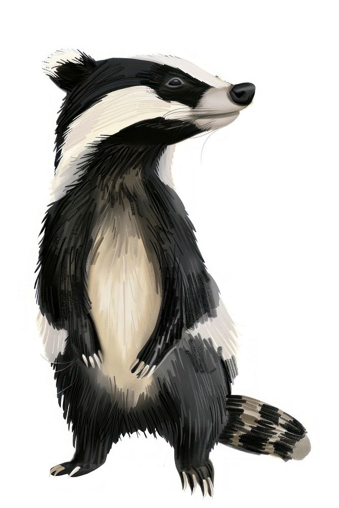 Colored pencil texture illustration badger | Free Photo Illustration ...