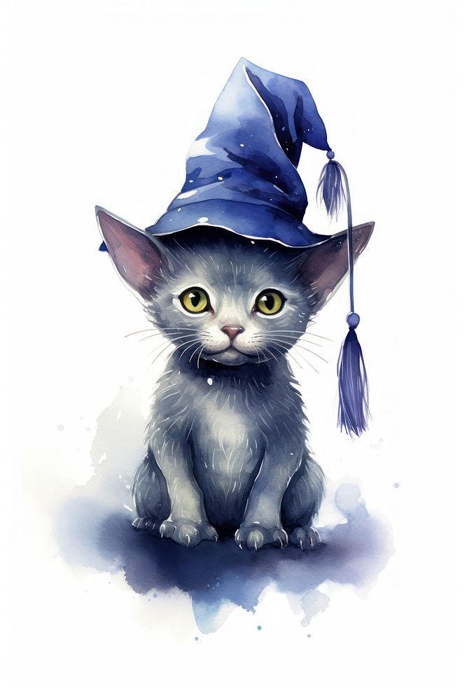 Korat kitten wearing wizard hat | Premium Photo Illustration - rawpixel
