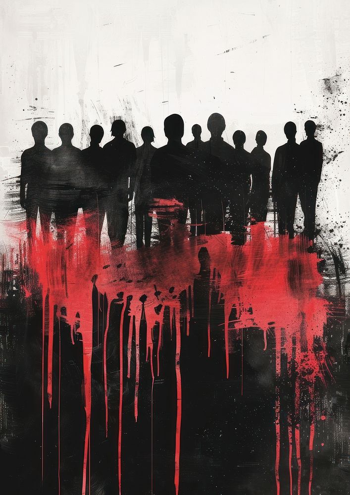 Silkscreen sad people art silhouette | Free Photo Illustration - rawpixel