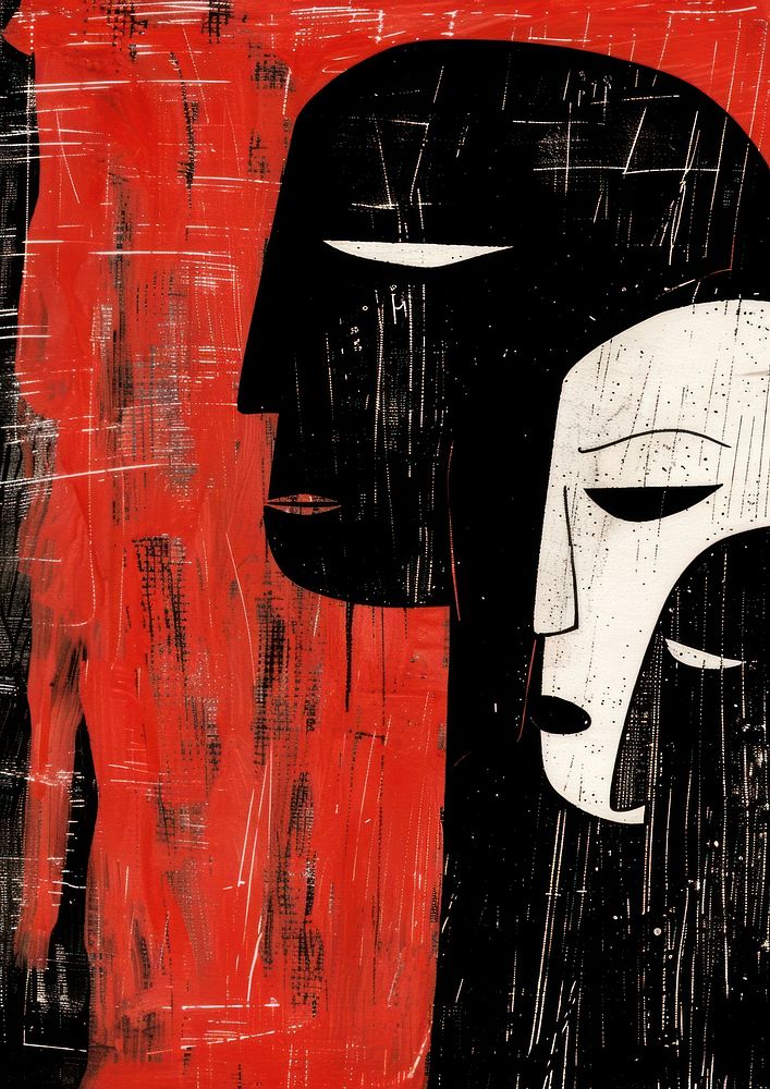 Silkscreen sad people art backgrounds | Free Photo Illustration - rawpixel