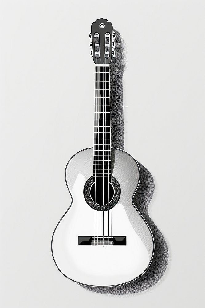 White classic guitar musical instrument | Free Photo Illustration ...