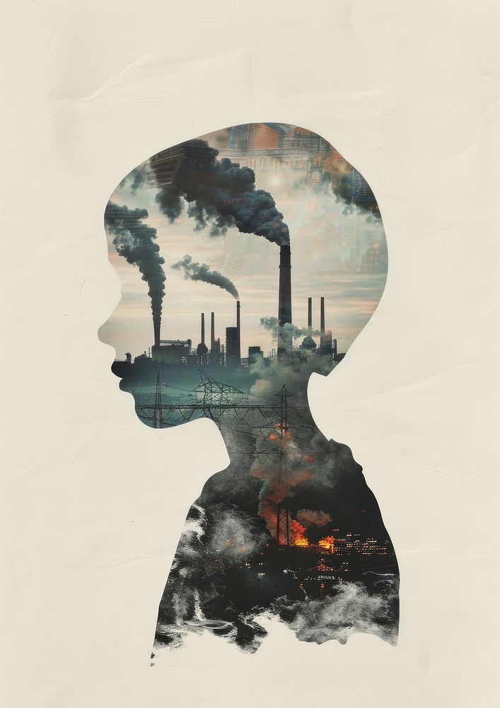 Pollution pollution architecture building. | Premium Photo Illustration ...