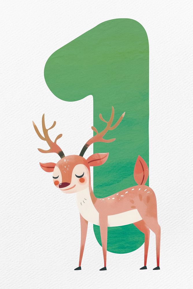 Number 1 animal character illustration | Premium Photo Illustration ...