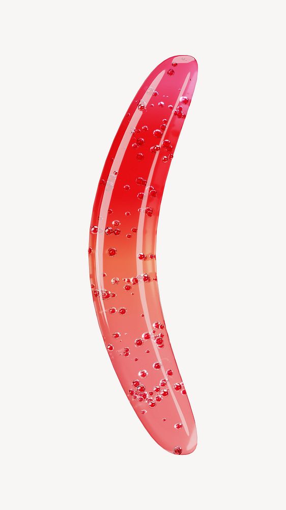 Parentheses sign, 3D red jelly | Free Photo Illustration - rawpixel