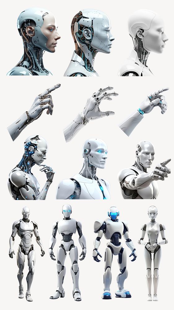 Humanoid robot design element set | Free Photo - rawpixel