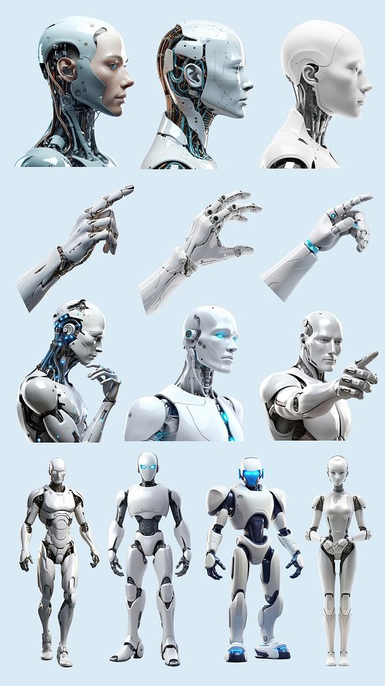 Humanoid robot design element set | Free Photo - rawpixel