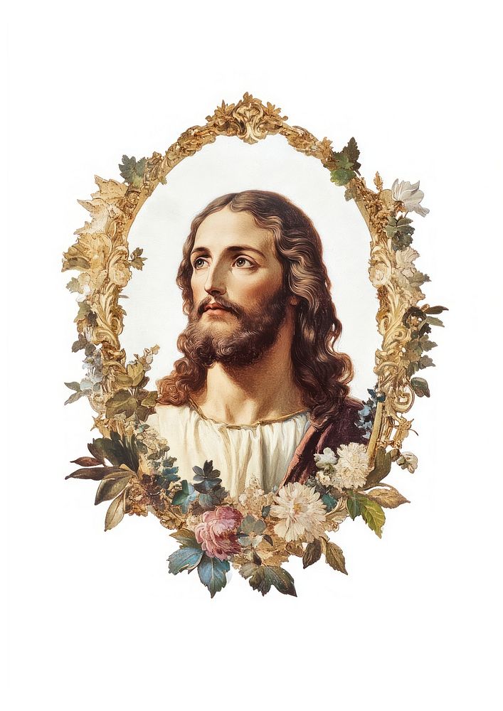 jesus portrait art painting classic. | Free Photo Illustration - rawpixel