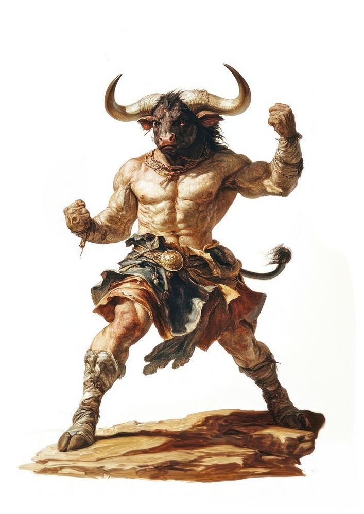 A Minotaur art illustration painting. | Free Photo Illustration - rawpixel