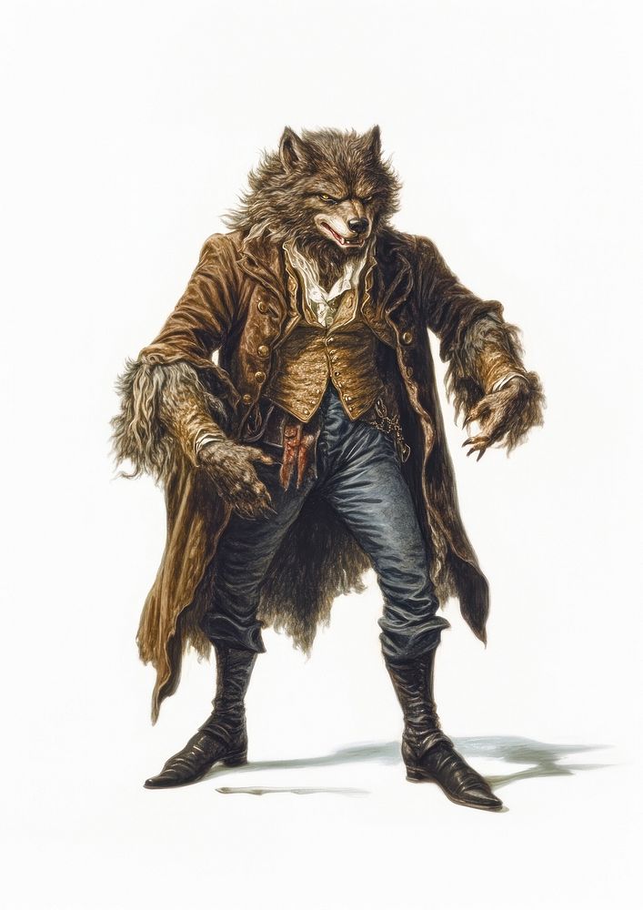 A werewolf illustration historical clothing. | Free Photo Illustration ...