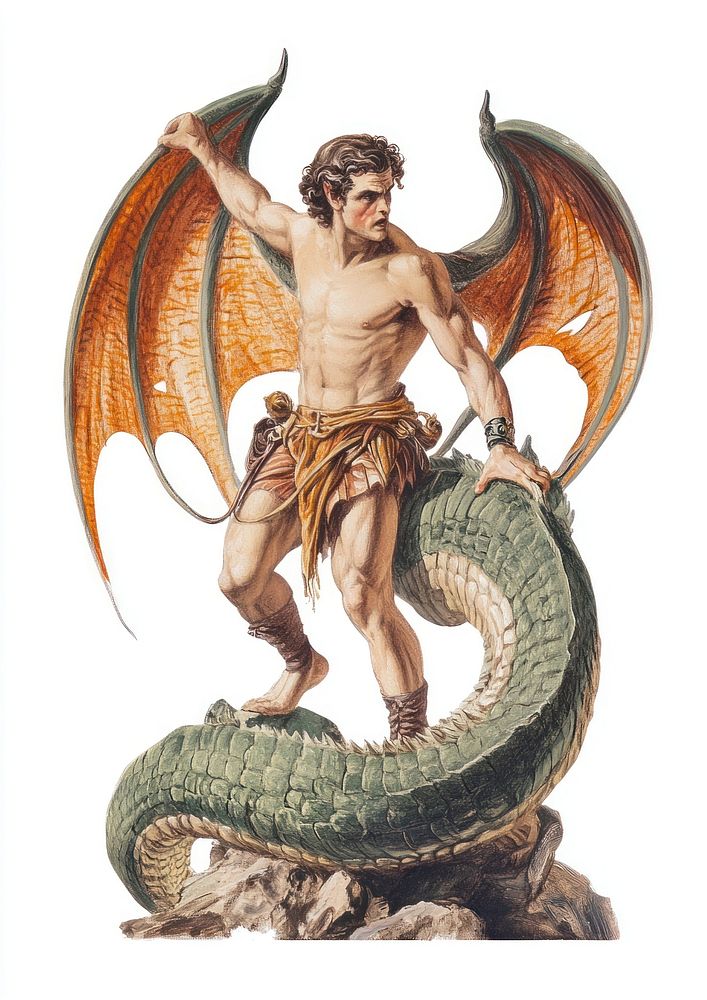 A Typhon art illustration man. | Free Photo Illustration - rawpixel