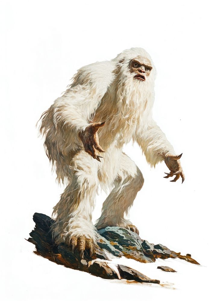 A Yeti illustration painting white. | Free Photo Illustration - rawpixel