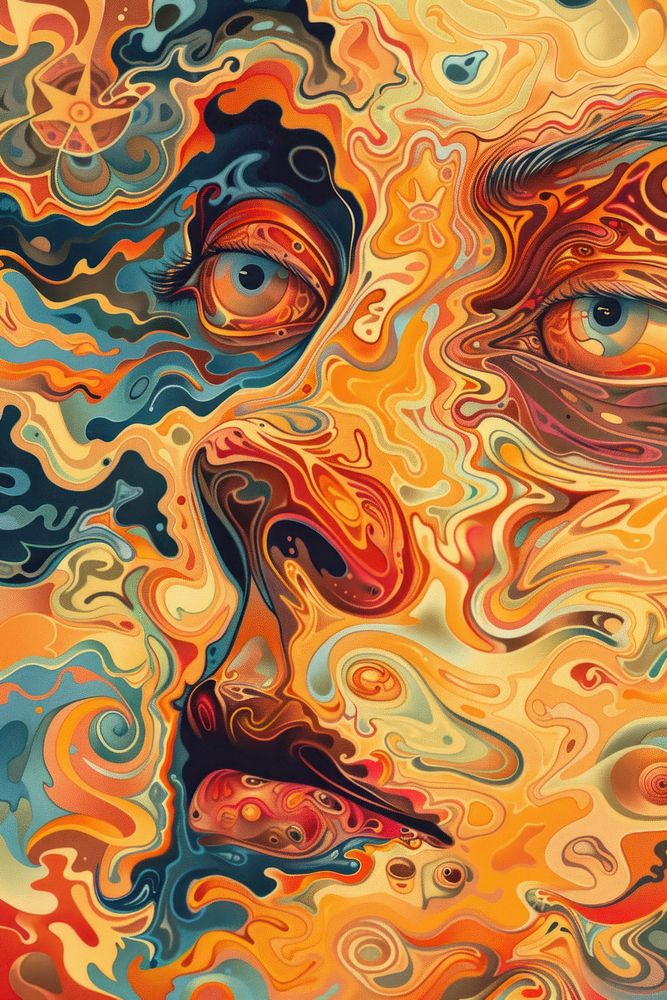 Absract psychedelic victorian painting vintage. | Premium Photo ...